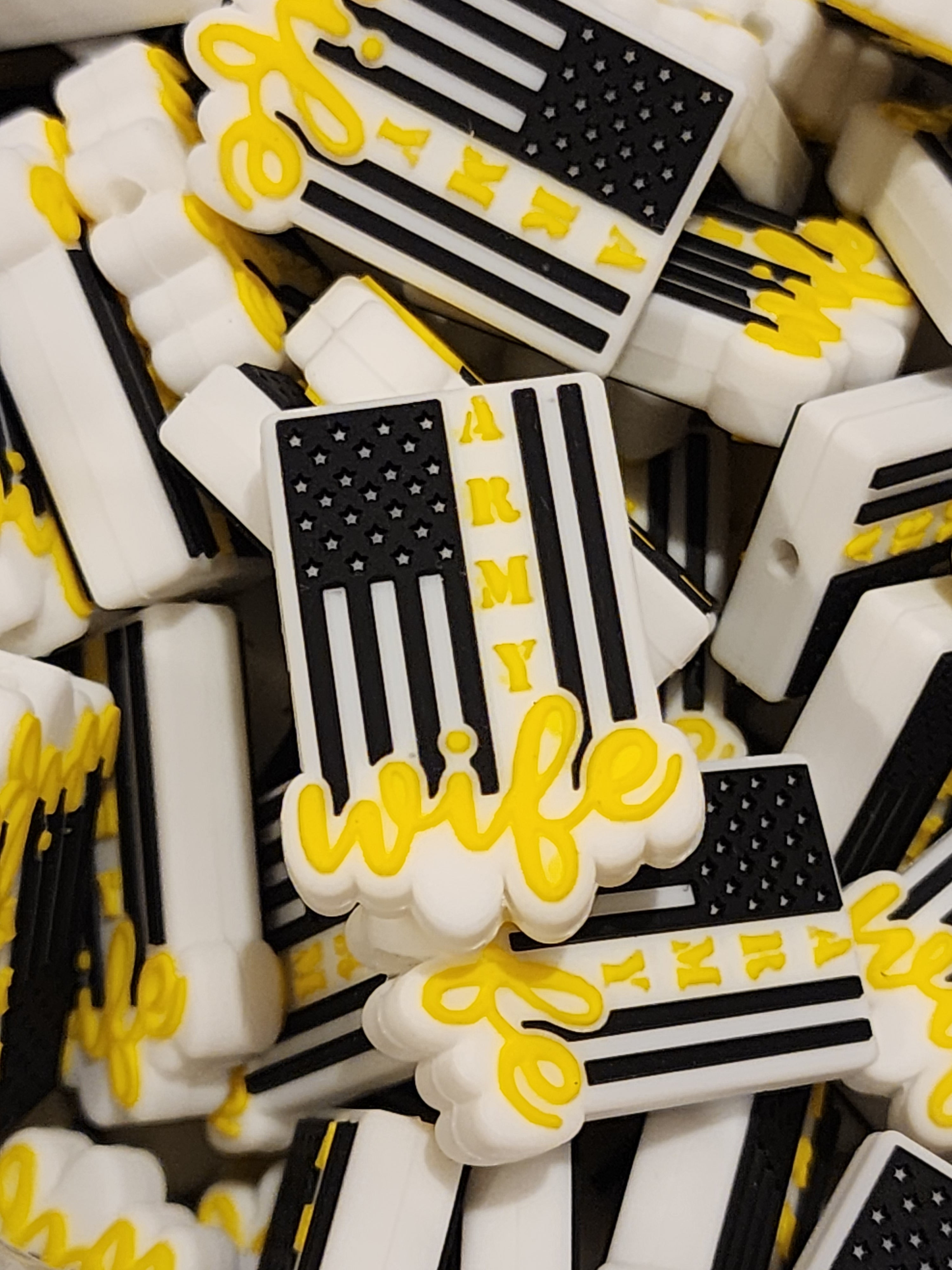 Army wife flag custom exclusive focal beads military – Daisyland & Co