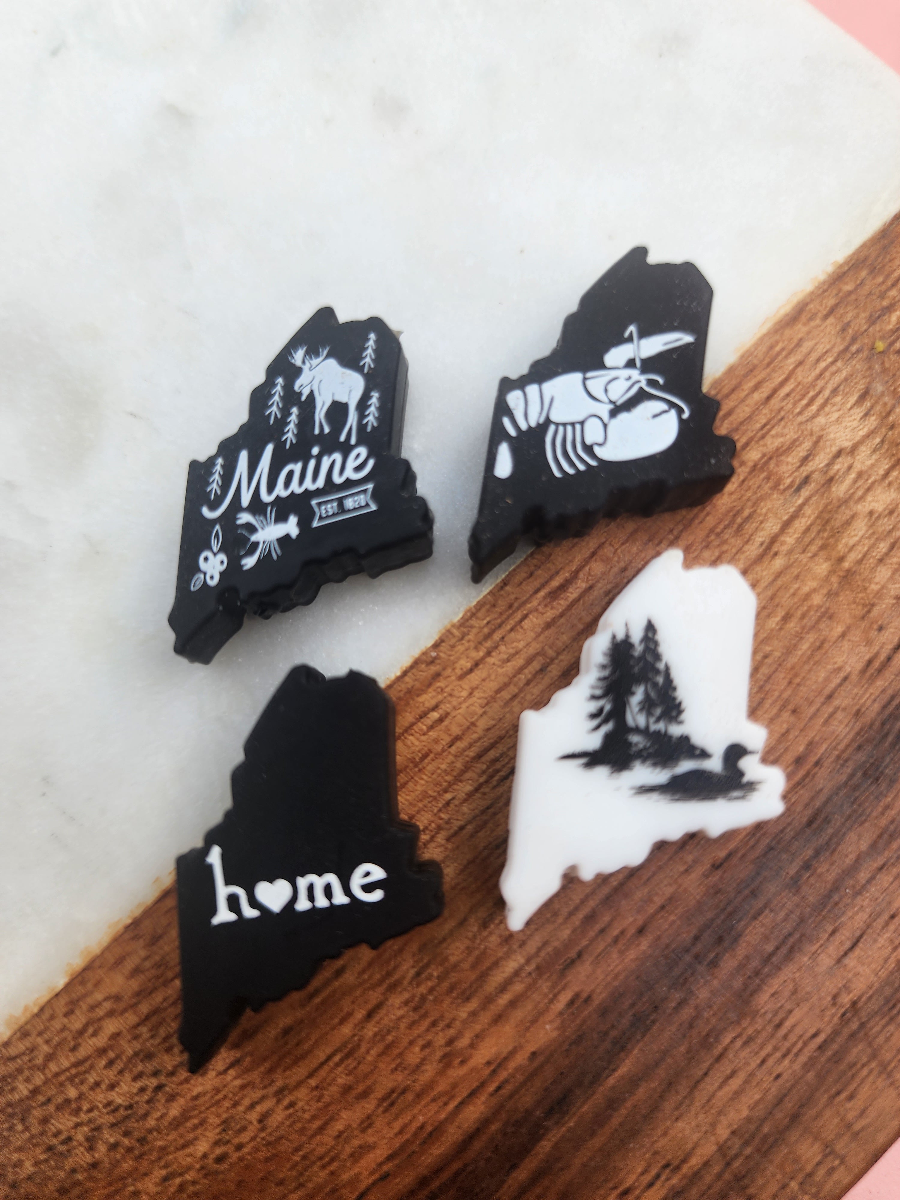 Maine state printed beads custom exclusive silicone beads state bead ...