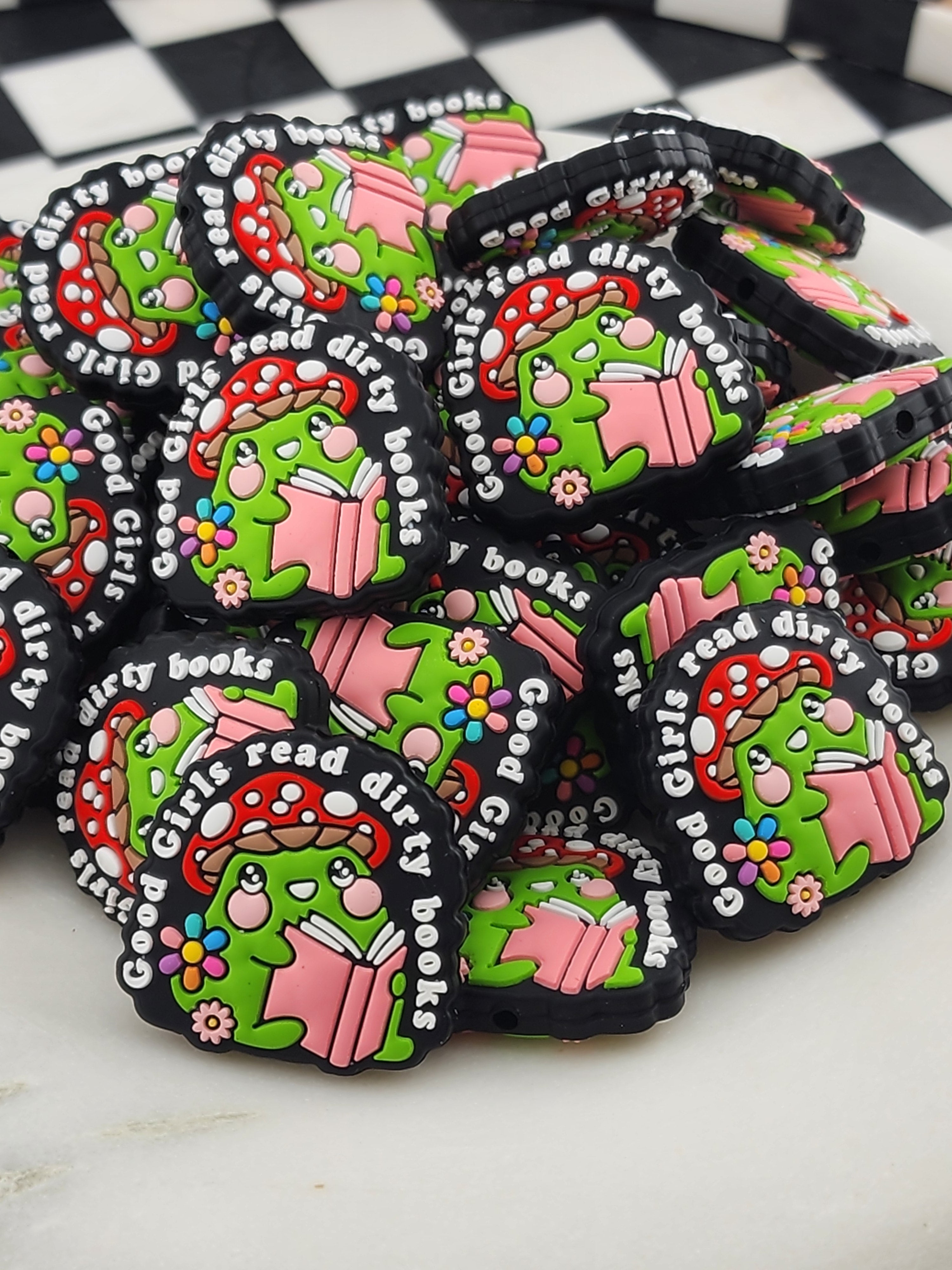 Good girls read dirty books silicone focal bead beads book bead #bookt ...