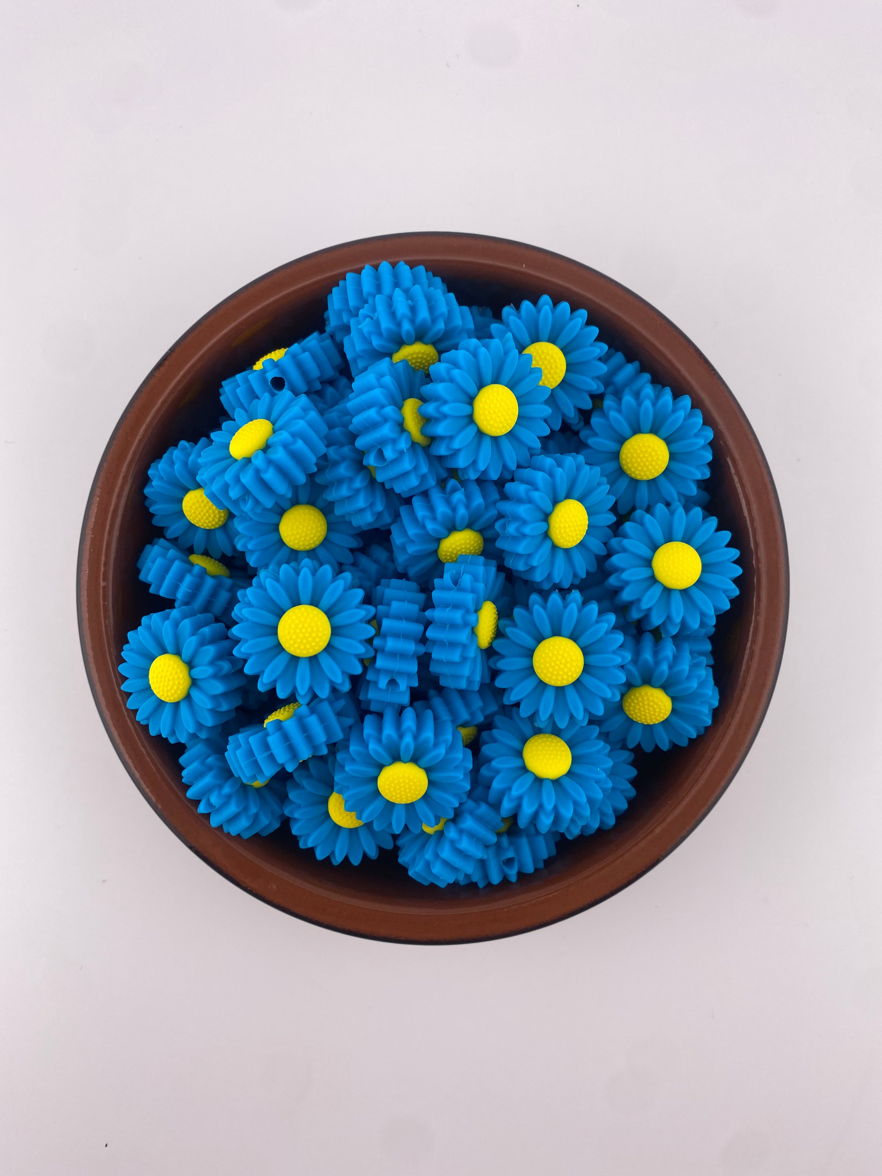 Blue Neon Flower Daisy Custom Exclusive Silicone Focal – Daisyland & Co