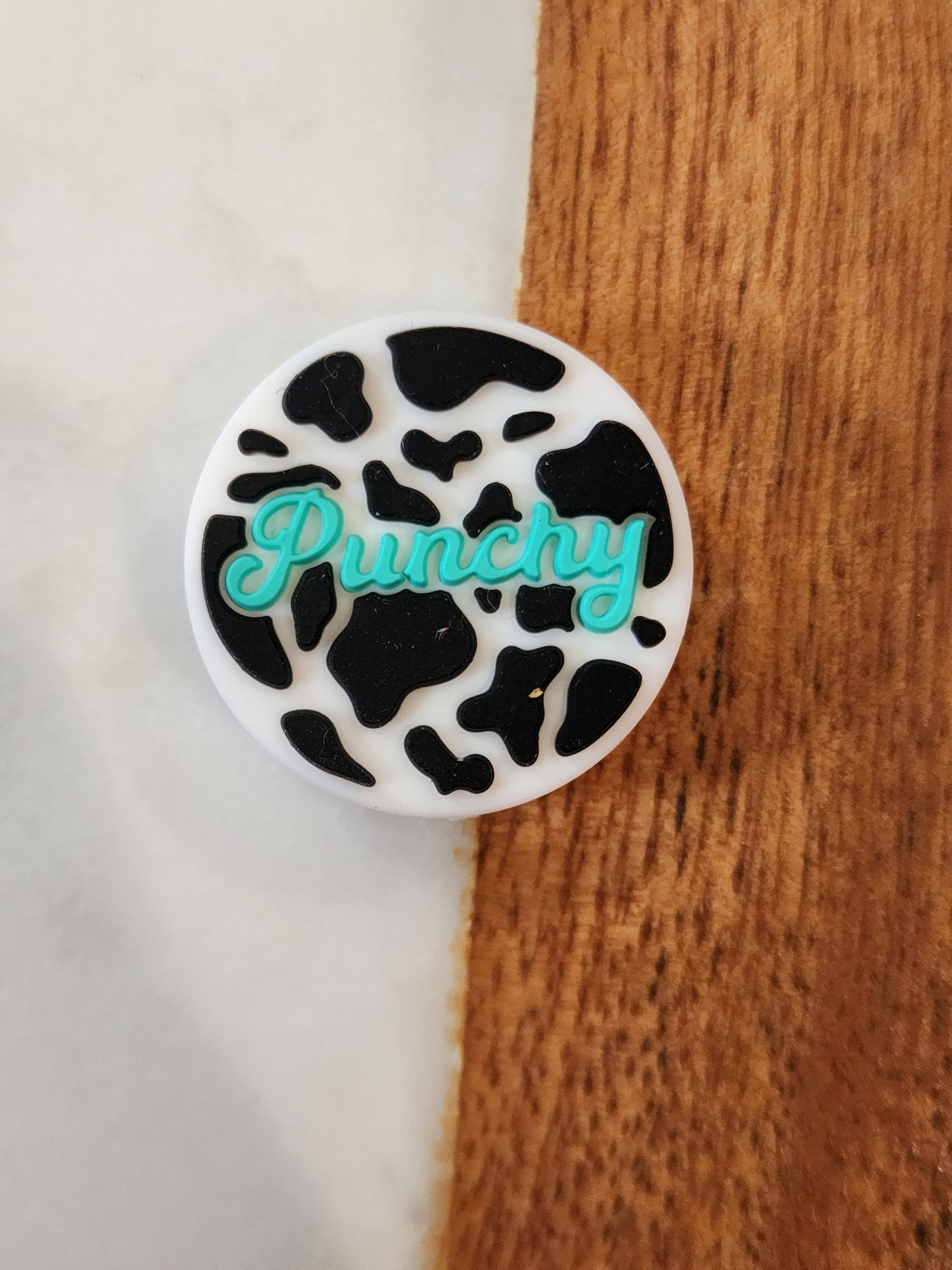 Punchy custom silicone focal bead cowboy cowprint focal – Daisyland & Co