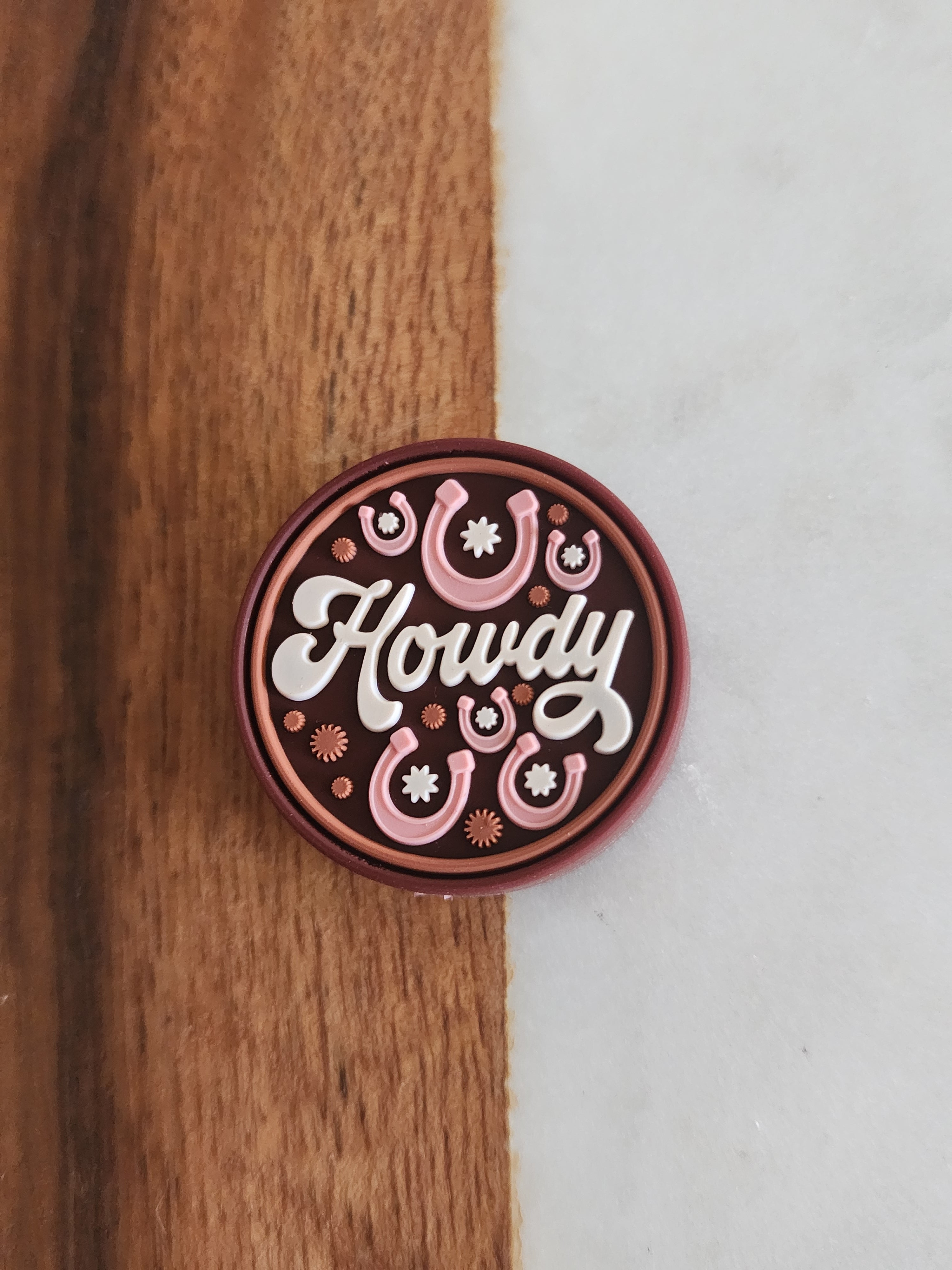 Howdy brown cowboy custom silicone focal bead-A27 – Daisyland & Co