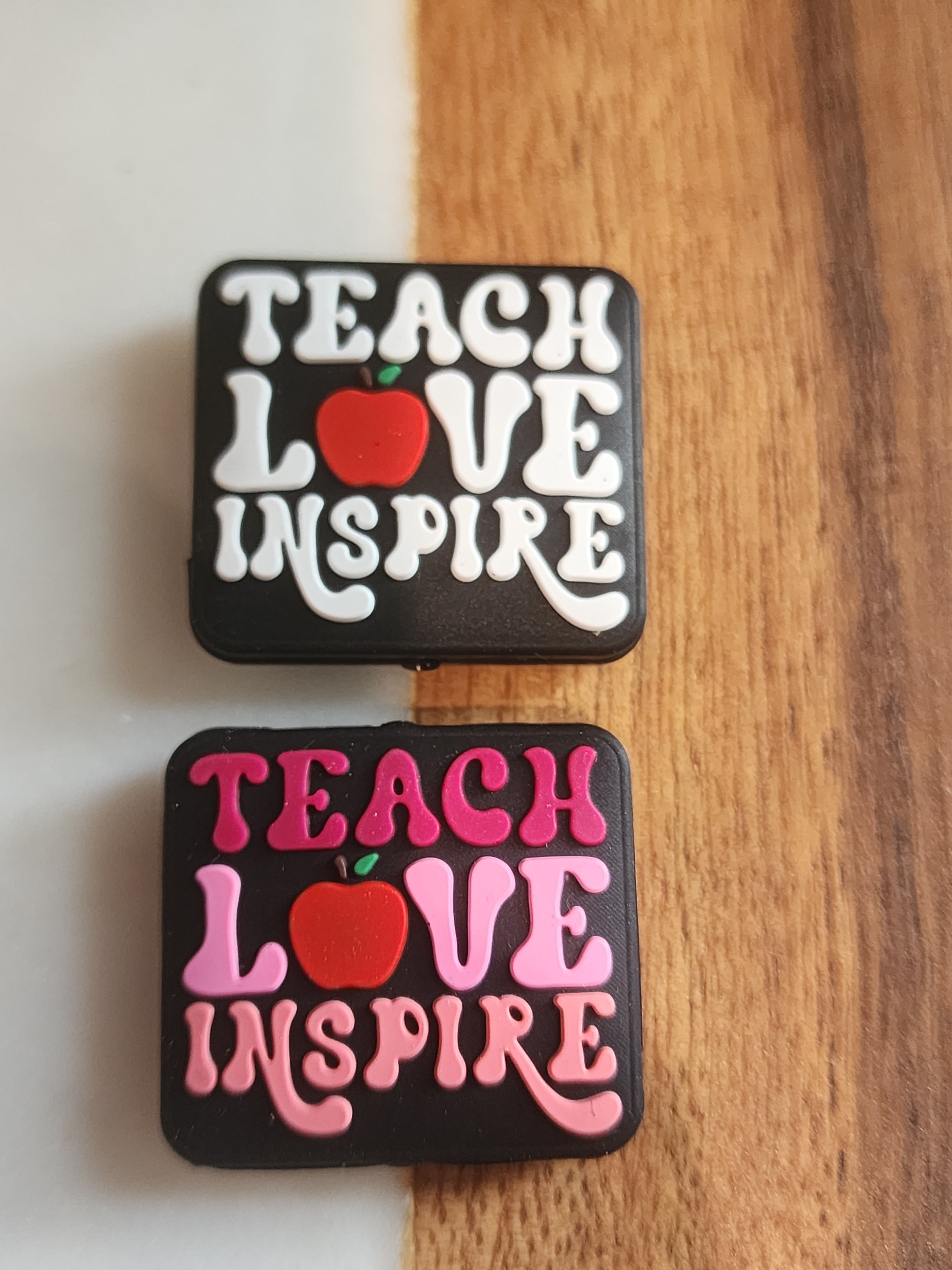 Teach love inspire teacher beads silicone focals custom – Daisyland & Co